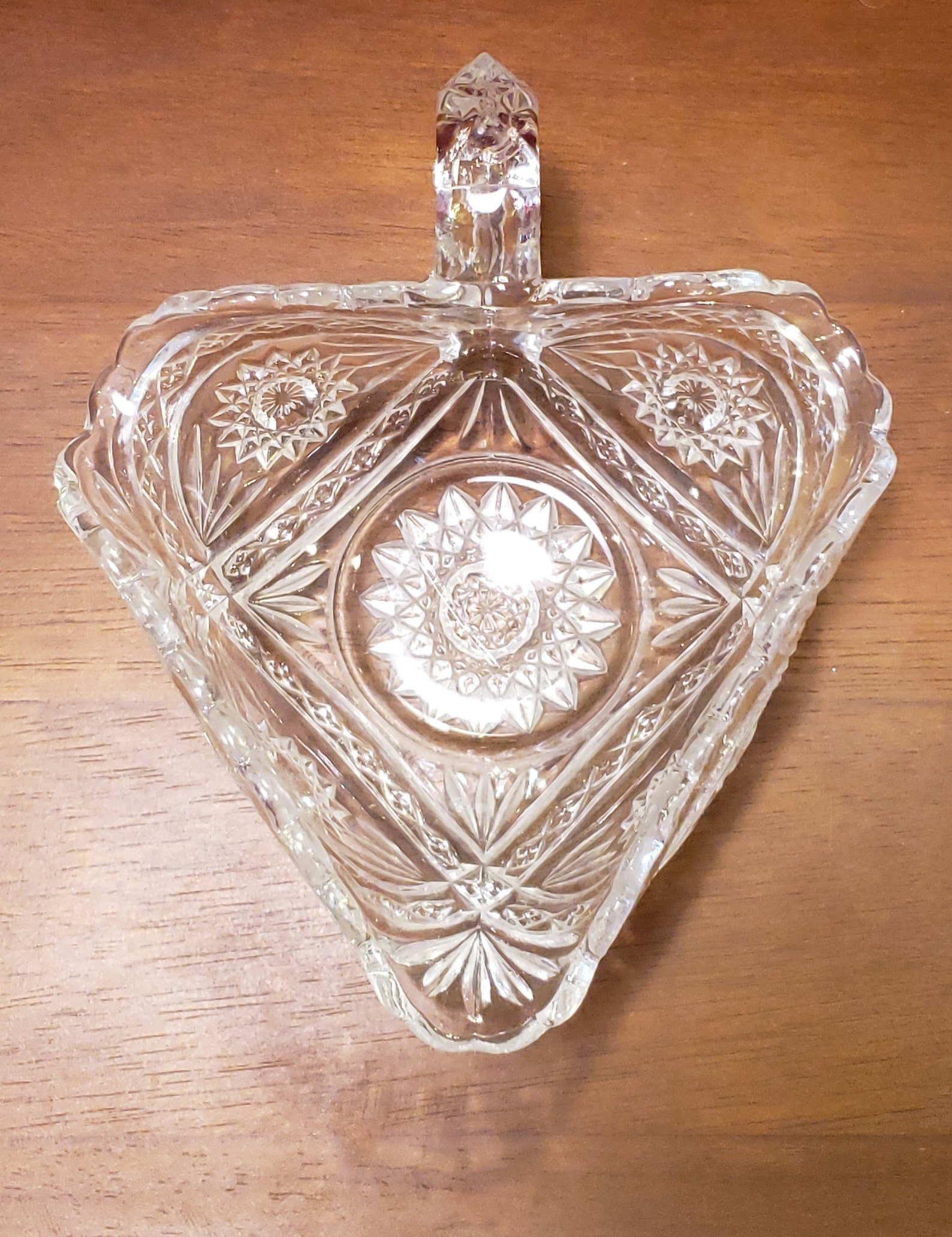 Vintage Pressed Clear Glass Triangle Shaped Trinket Dish With | Etsy