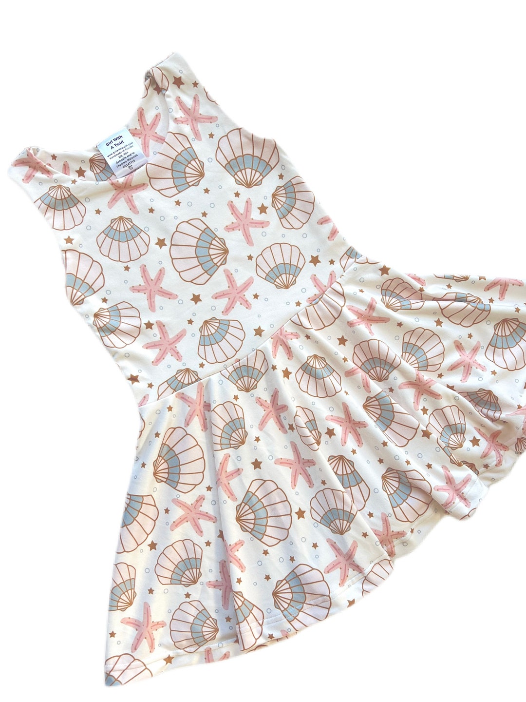 Beach Dress for Baby Toddler Girls Seashell Summer Sundress Twirly ...