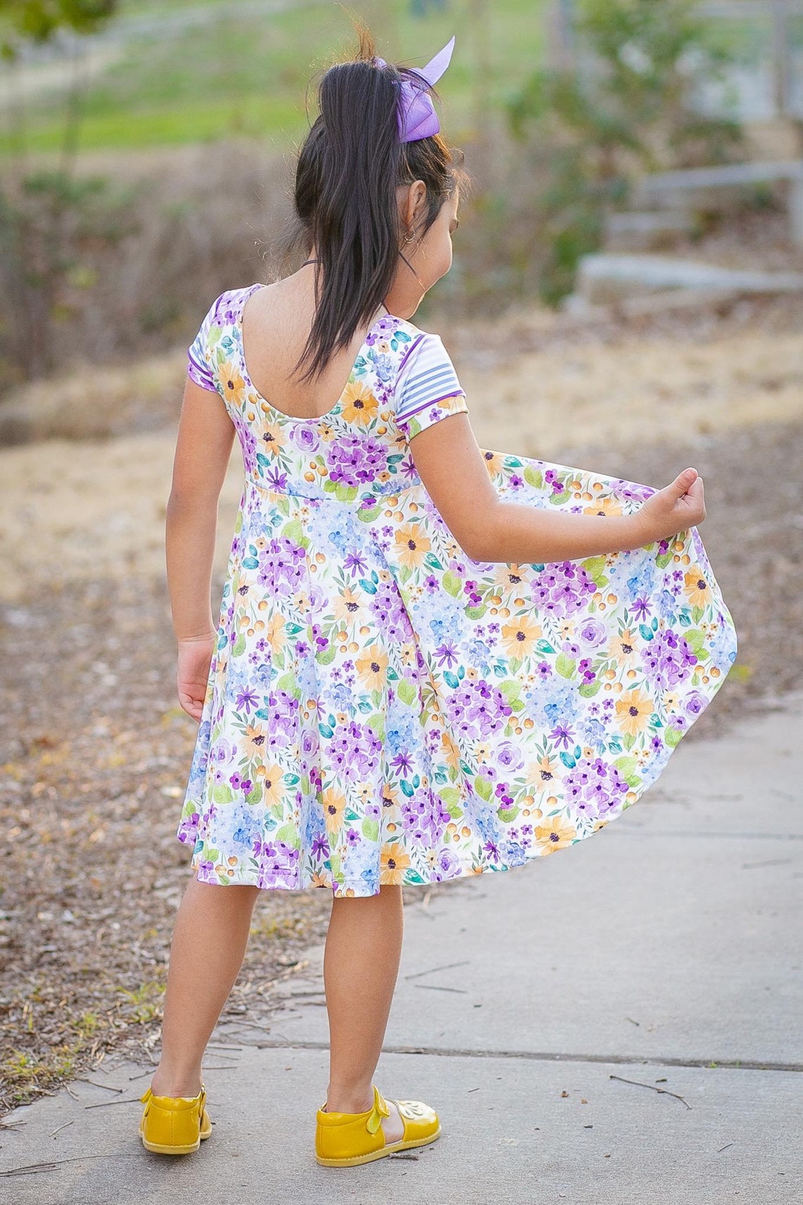 Spring Floral Twirl Dress for Girls, Coordinating Spring Dresses ...