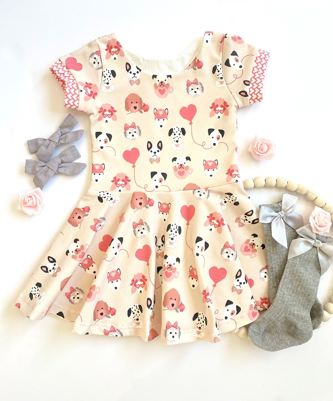 Puppy Love Twirl Dress, Dog Lover Dress, Toddler Puppy Dress, Girls ...