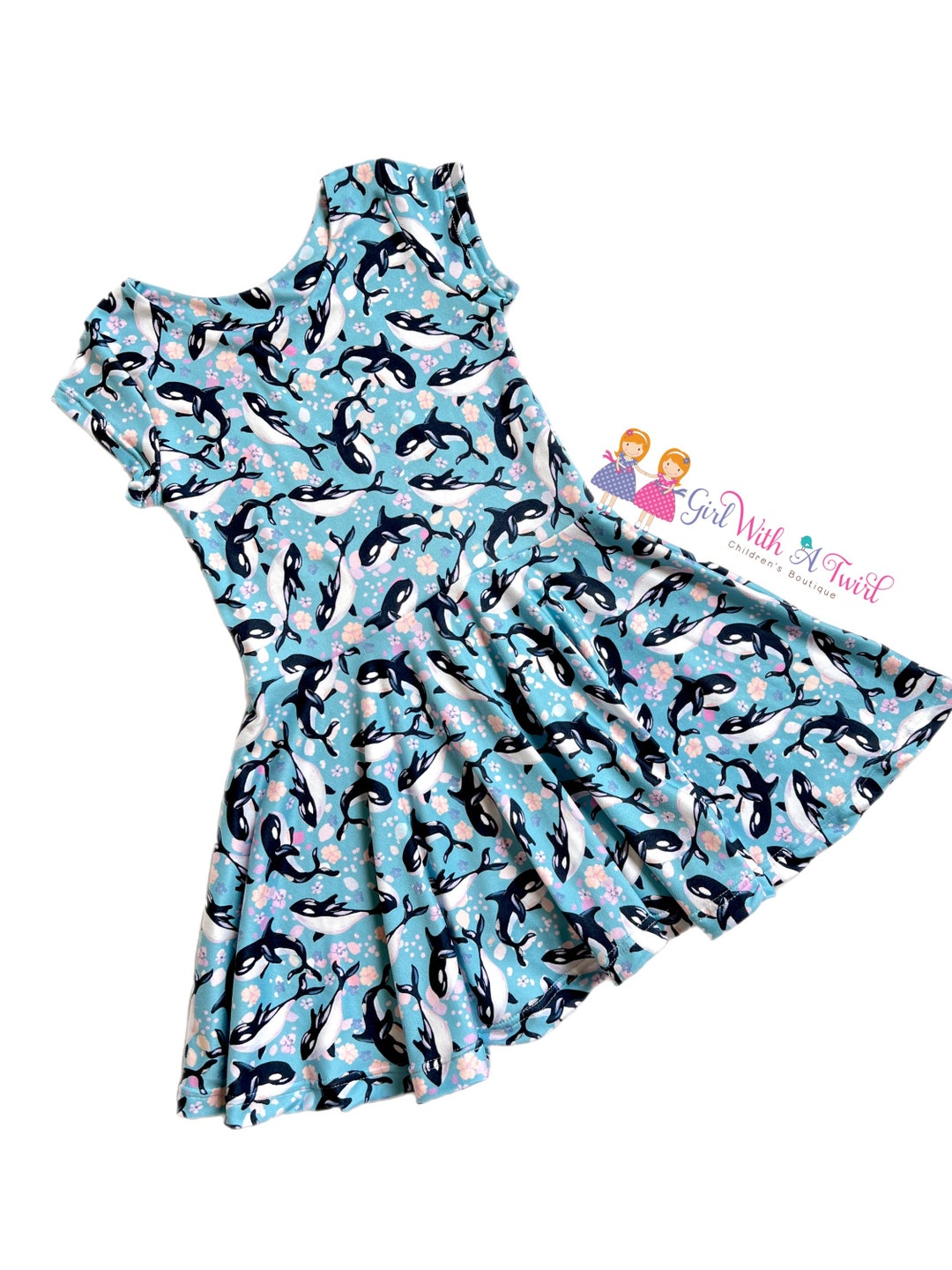 Girls Ocean Whales Dress, Beach Dress, Beach Photos Outfit, Summer ...
