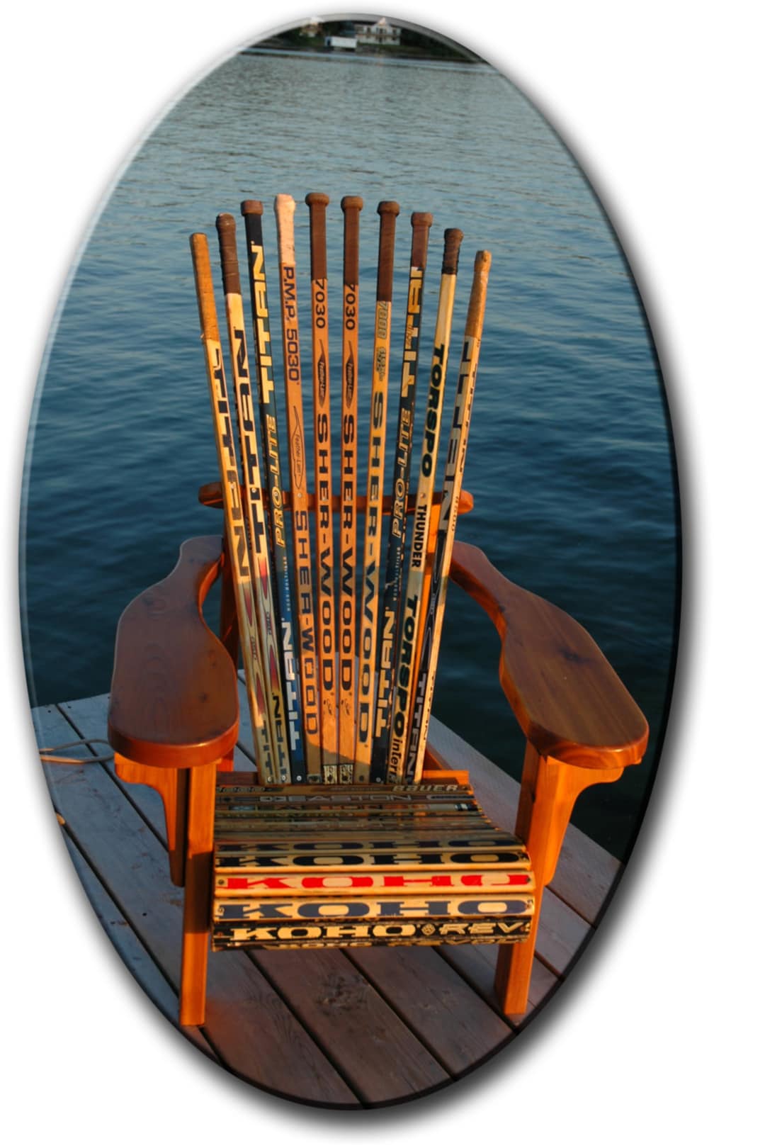 MC3 Muskoka / Adirondack Hockey Stick Chair Plans & Full Size Patterns ...