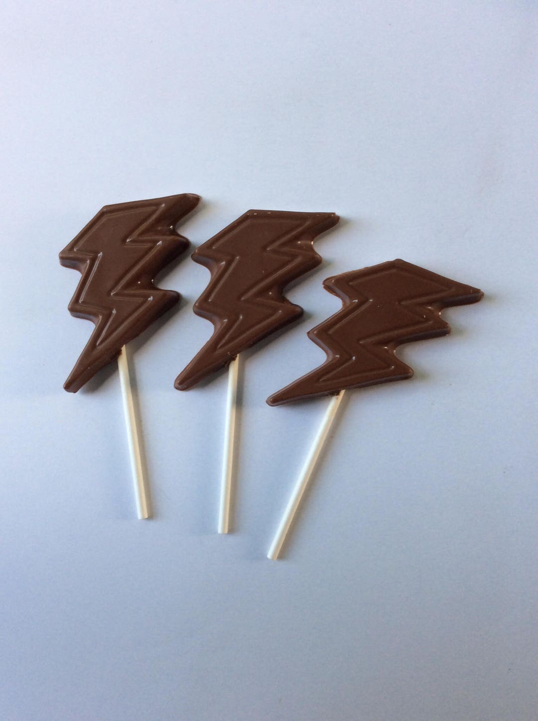 10 Chocolate Lightning Pops Chocolate Lightning Lollipop - Etsy