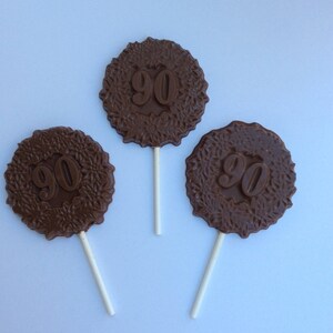 12 90th Birthday Chocolate Pops 90th Favors Chocolate 90th Lollipop - Etsy