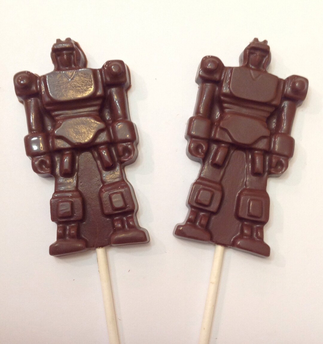 12 Robot Chocolate Pops Chocolate Robot Lollipop Chocolate Robot Favors ...