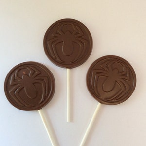 12 Spider Chocolate Pops Spider Favors Chocolate Spider Lollipop Spider ...