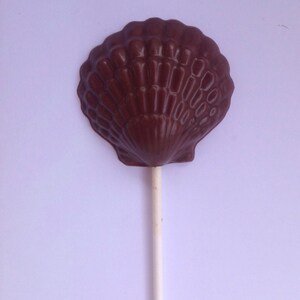 12 Clam Shell Chocolate Pops Clam Lollipop Clam Shell Favors Chocolate ...