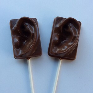 12 Chocolate Ear Pops Chocolate Ear Favors Chocolate Ear Lollipop - Etsy