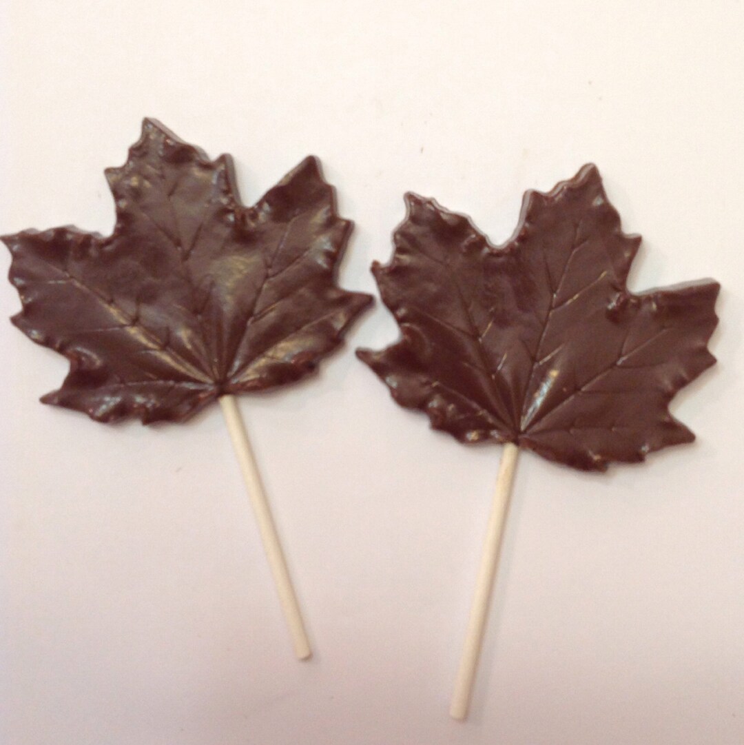 12 Maple Leaf Chocolate Pops Chocolate Leaf Lollipop Chocolate Maple ...