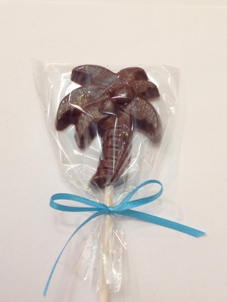 12 Chocolate palm tree pops palm tree favors chocolate palm | Etsy
