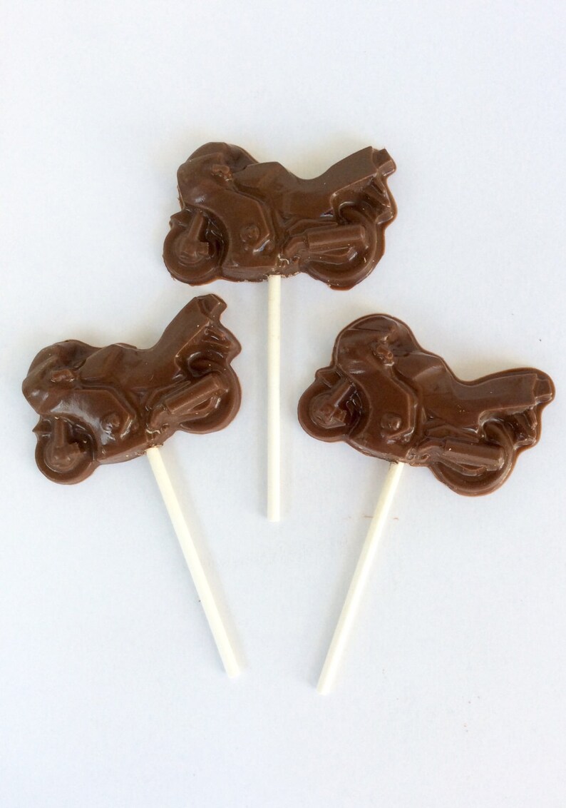 10 Chocolate Motorcycle Pops Motorcycle Favors Chocolate Motorcycle ...