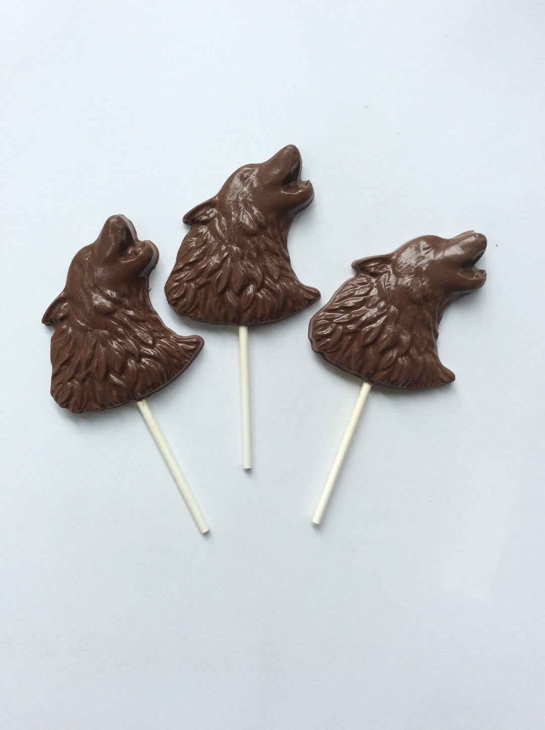 10 Chocolate Wolf Pops Wolf Favors Chocolate Wolf Lollipop - Etsy