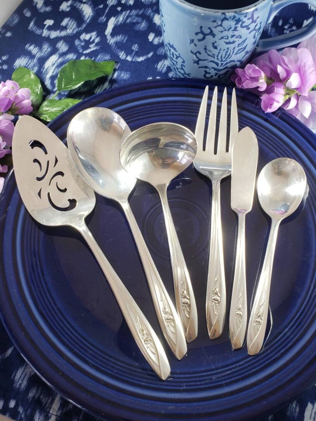 1956 SILVER TULIP Hostess Set, Serving Set, Vintage International ...