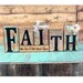 Custom "faith" Wood Block Set: Rustic Mantel Decor - Etsy