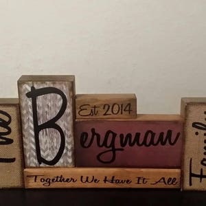 Personalized Family Name Wood Blocks: Custom Mantel Decor - Etsy