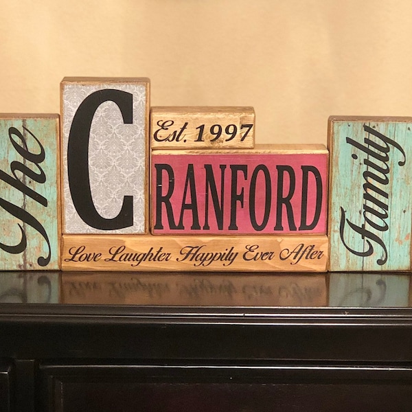 Family Block Letters - Etsy