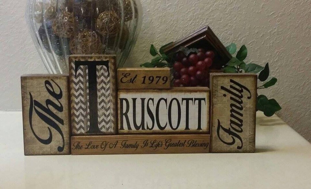 Custom Family Name Wooden Block Set: Realtor Closing Gift - Etsy