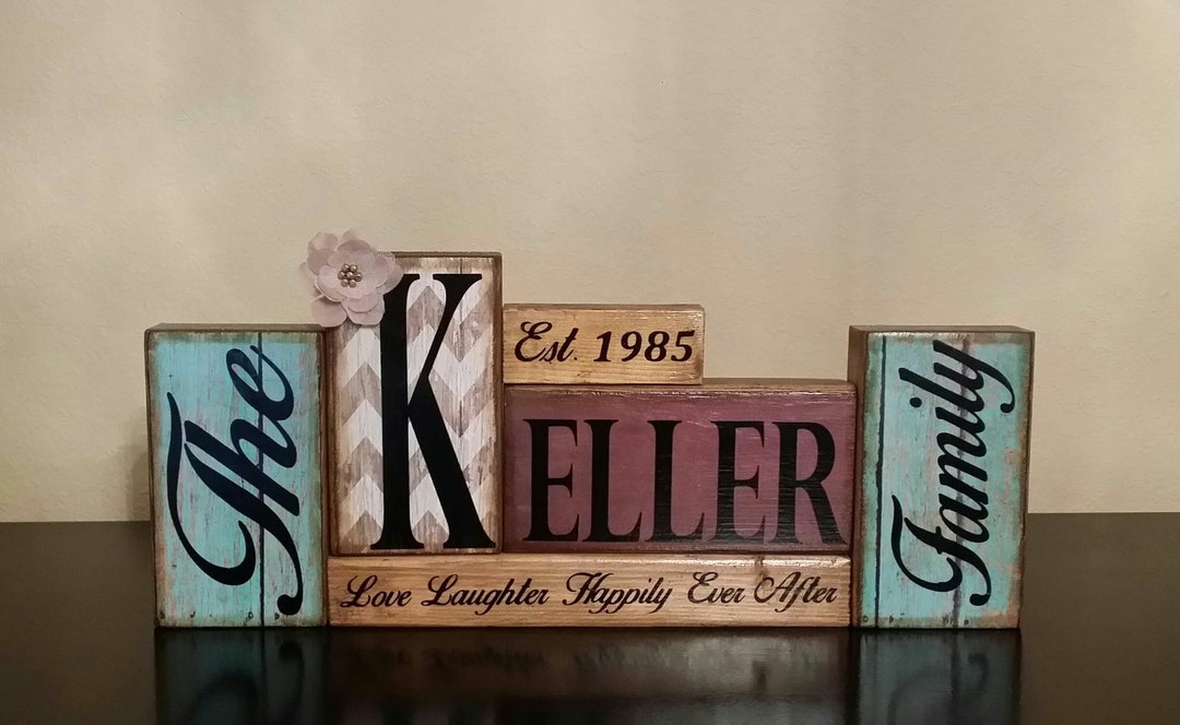 Christmas Gifts, Family Block Set, Personalized, Wooden Blocks ...
