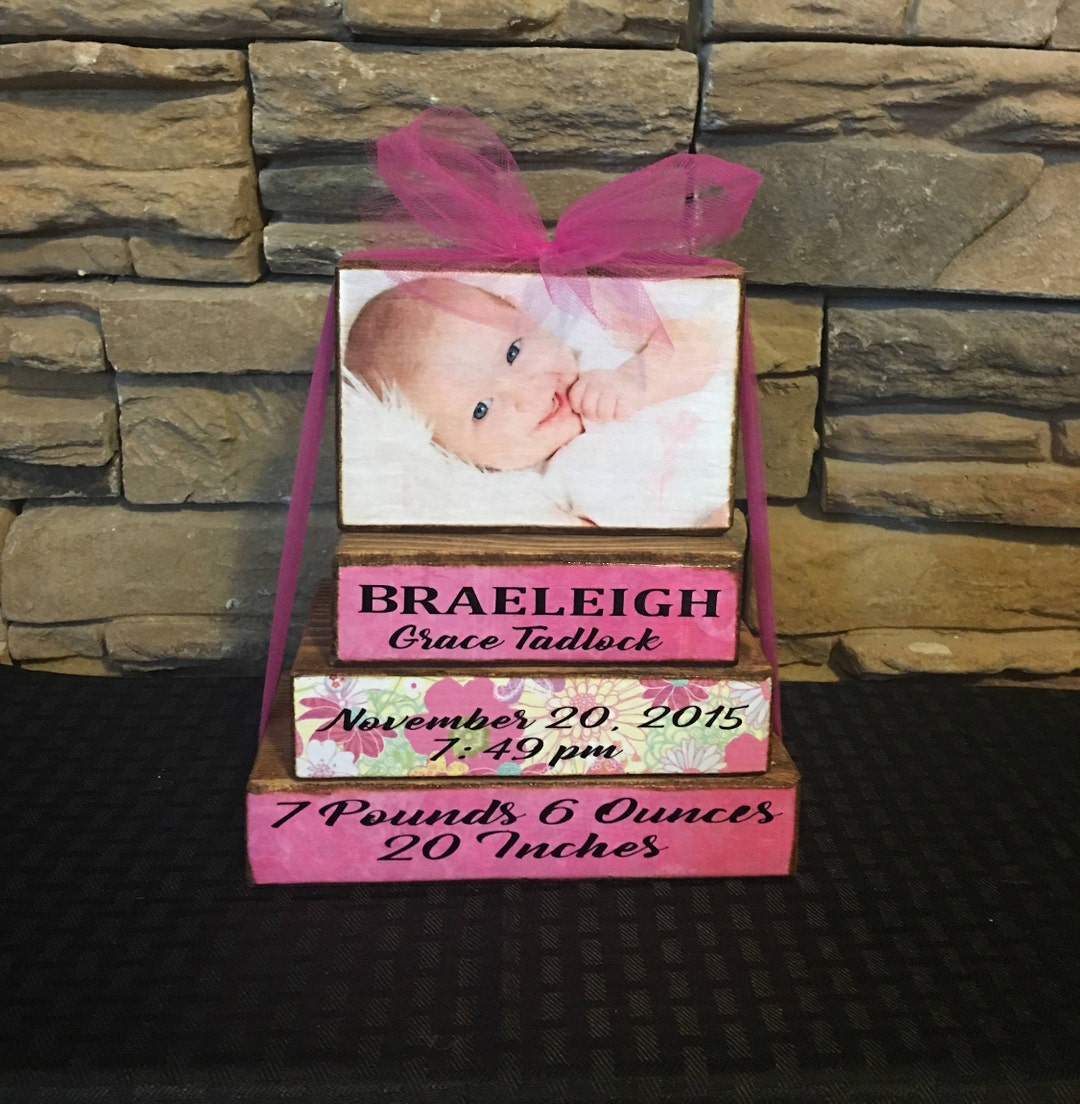 Personalized Baby Birth Stats Blocks, Nursery Decor - Etsy