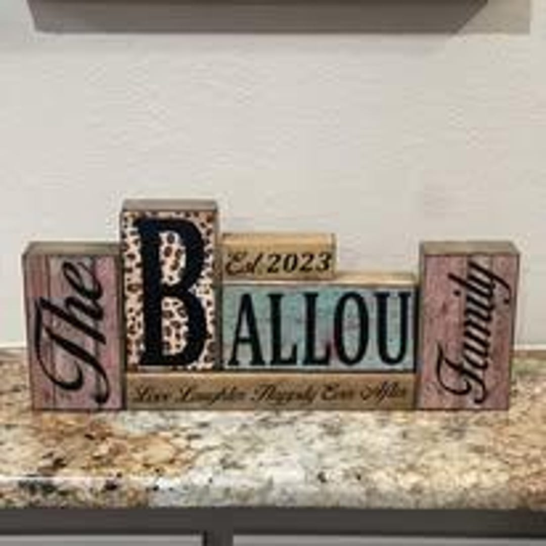 Personalized Family Name Blocks: Handcrafted Wooden Home Decor - Etsy