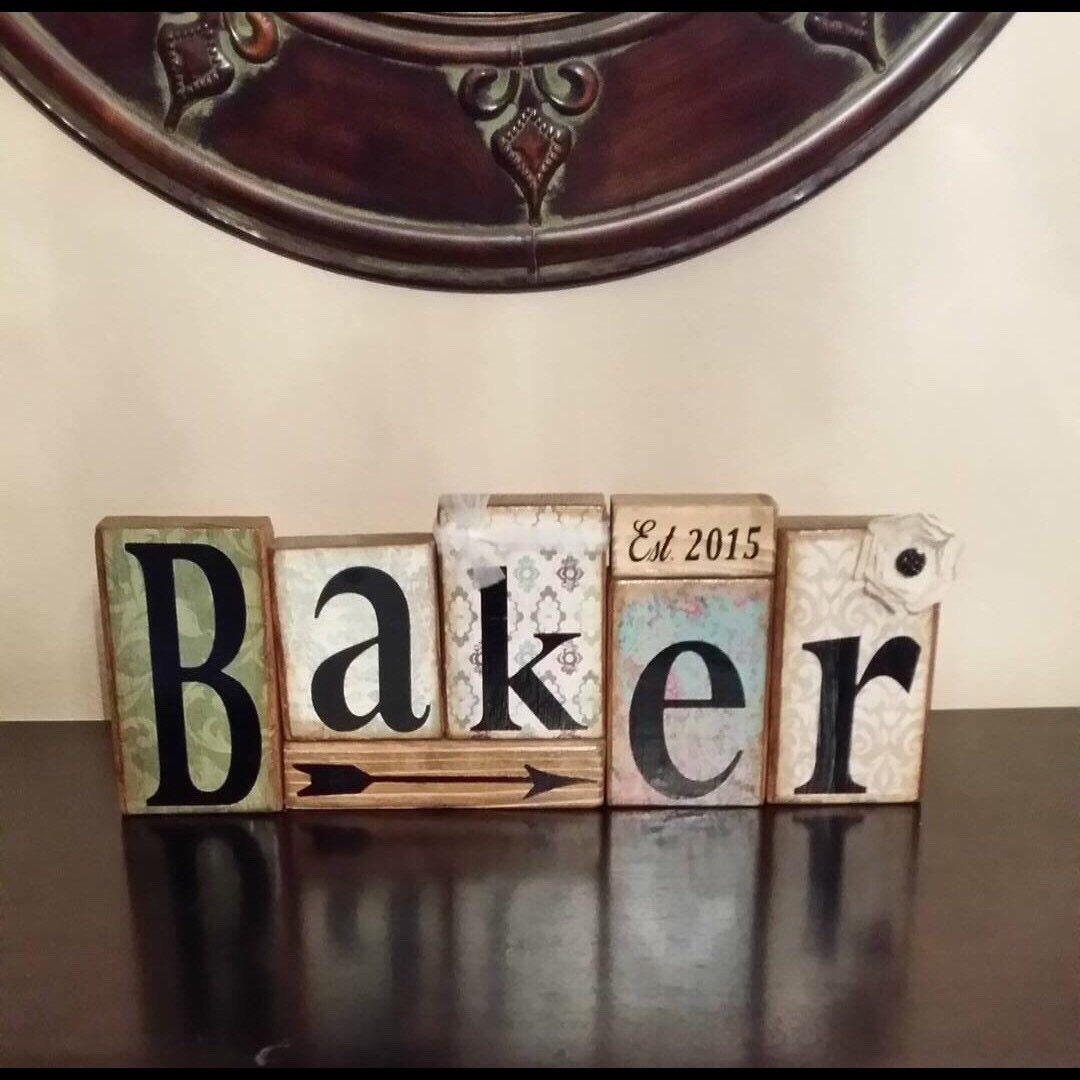 Custom Name Wood Block Set: Personalized Family Sign - Etsy