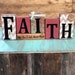 Custom "faith" Wood Block Set: Rustic Mantel Decor - Etsy
