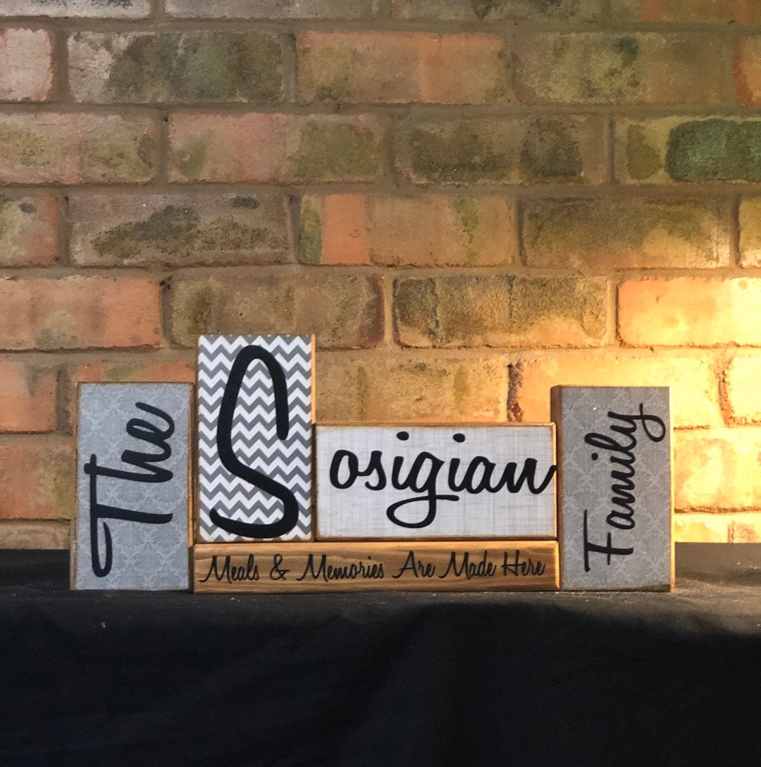 Personalized Family Name Blocks: Rustic Mantel Decor - Etsy