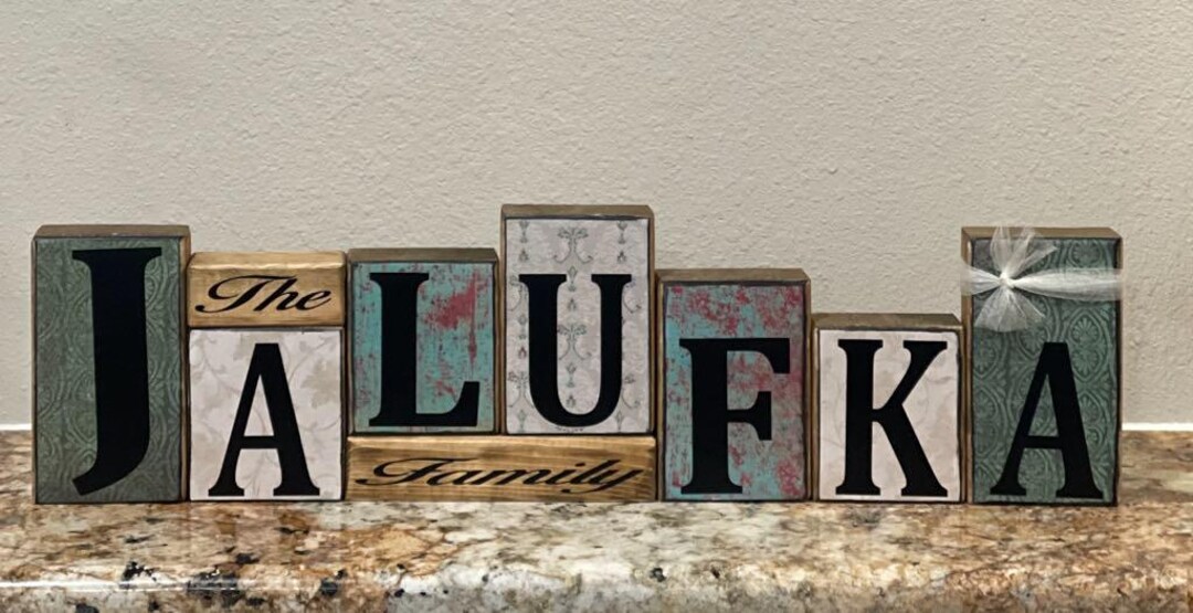 Personalized Family Name Wooden Block Set: Custom Home Decor - Etsy