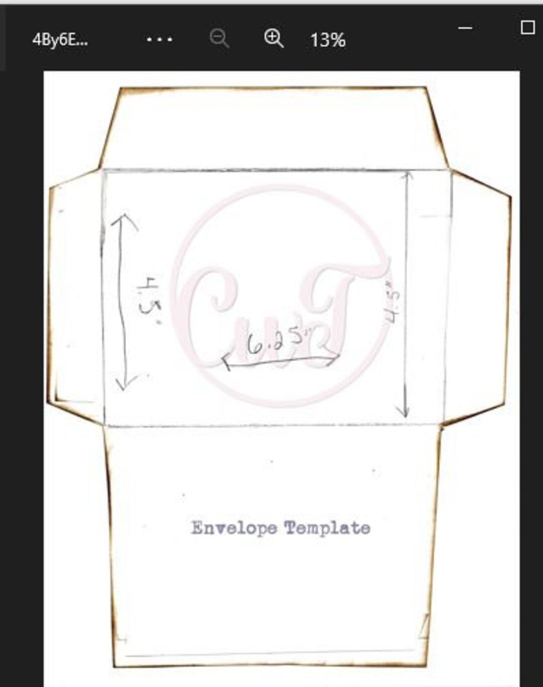 Commercial License / Envelope Template / 4.25 by 6.25 Envelope ...