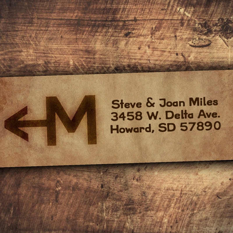 Western Address Stamp - Etsy