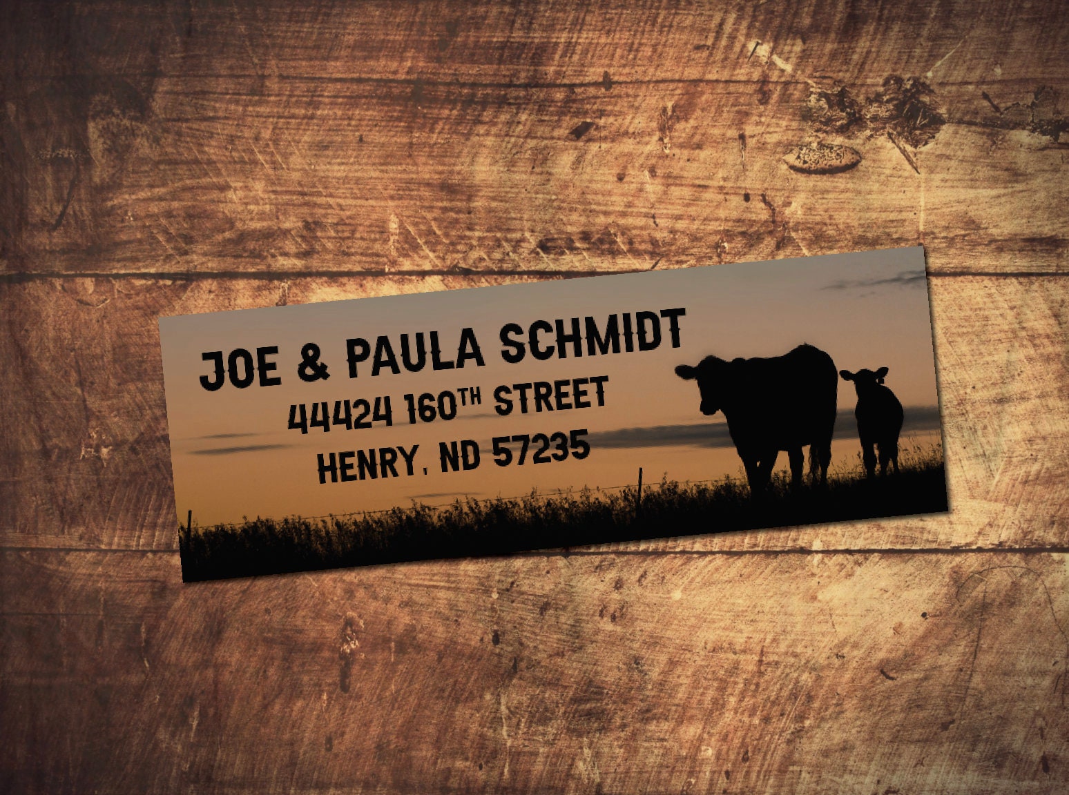 Ranch Western Return Address Labels, Angus Cow Return Address Label ...