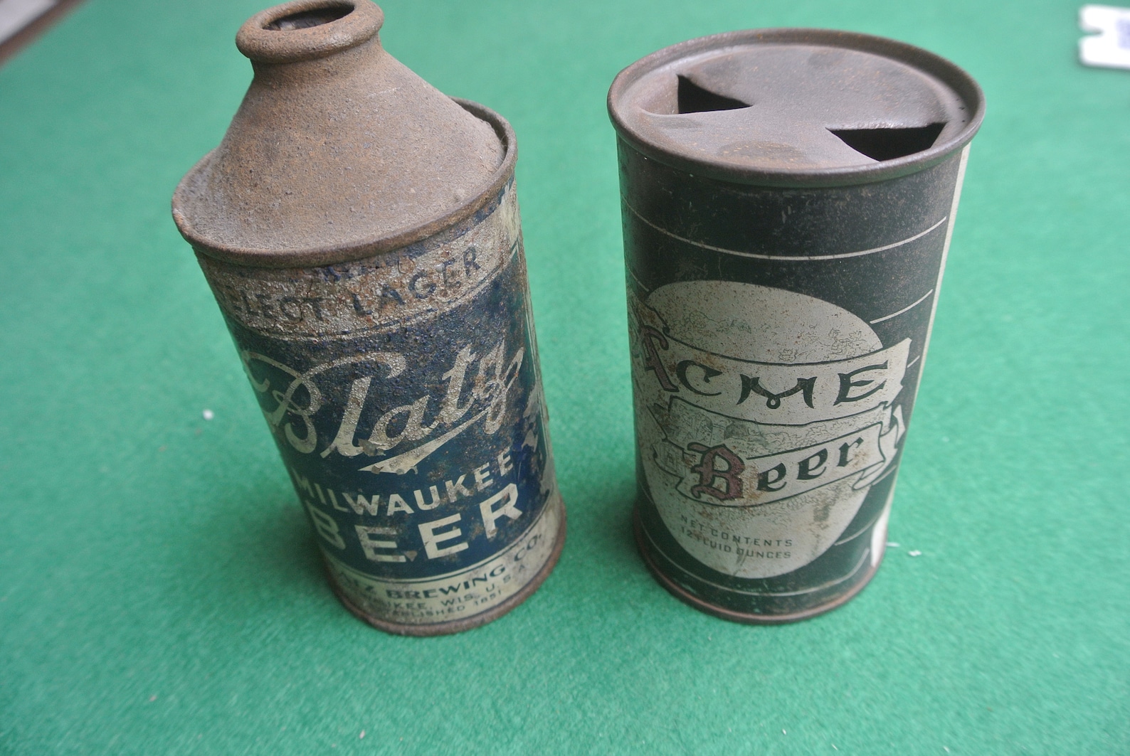 Vintage Beer Cans Cone Top Blatz Flat Top Acme Rusty - Etsy