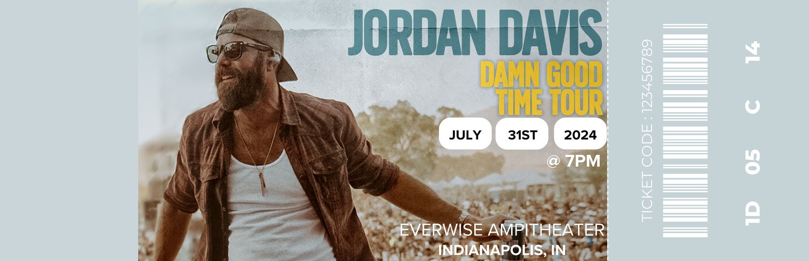 Jordan Davis Concert Ticket Download Template - Etsy