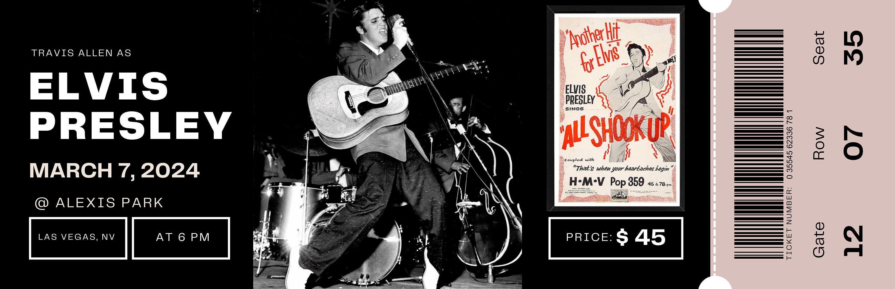Elvis Concert Ticket Download Template - Etsy