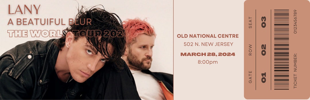 LANY Concert Ticket Download Template - Etsy