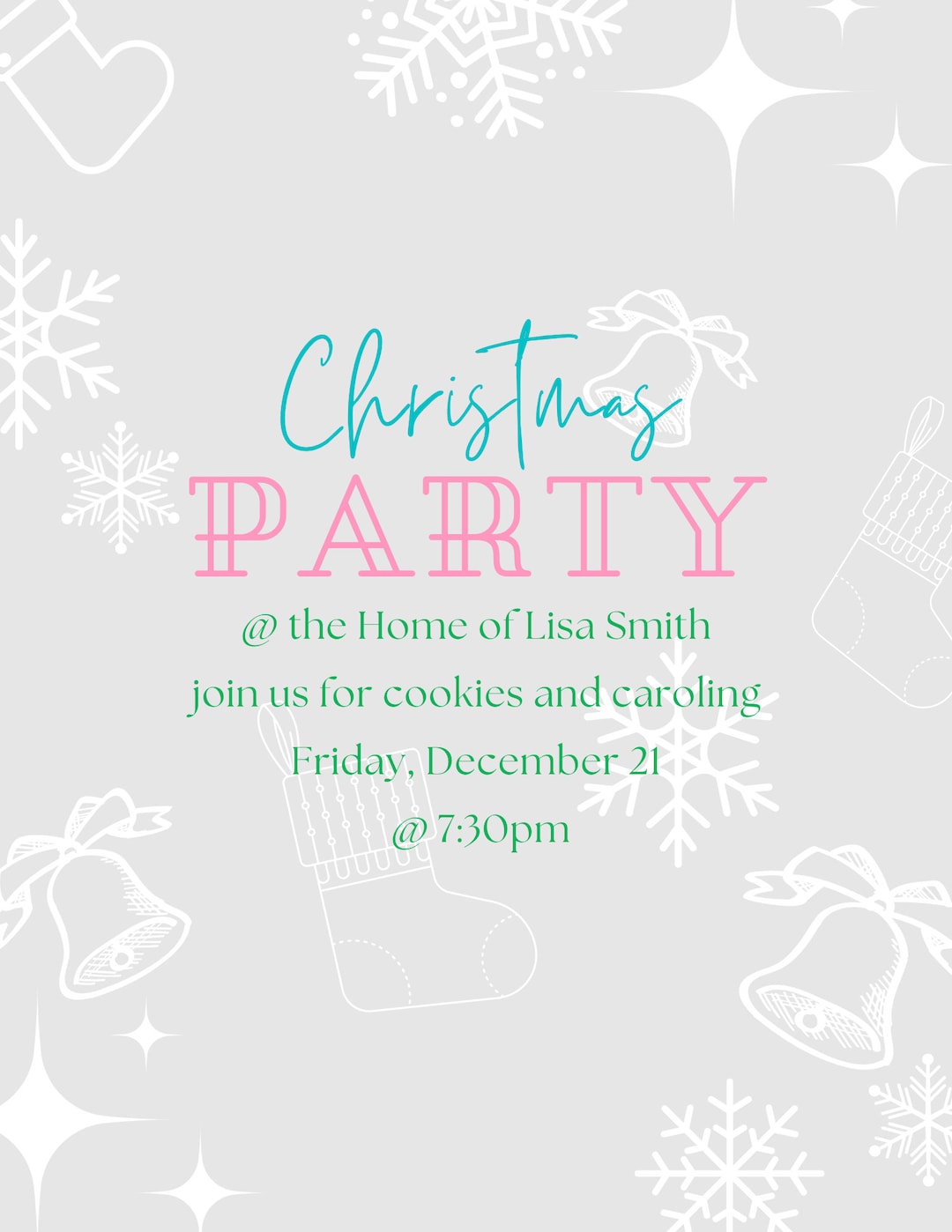 Cute Colorful Christmas Invite Template - Etsy