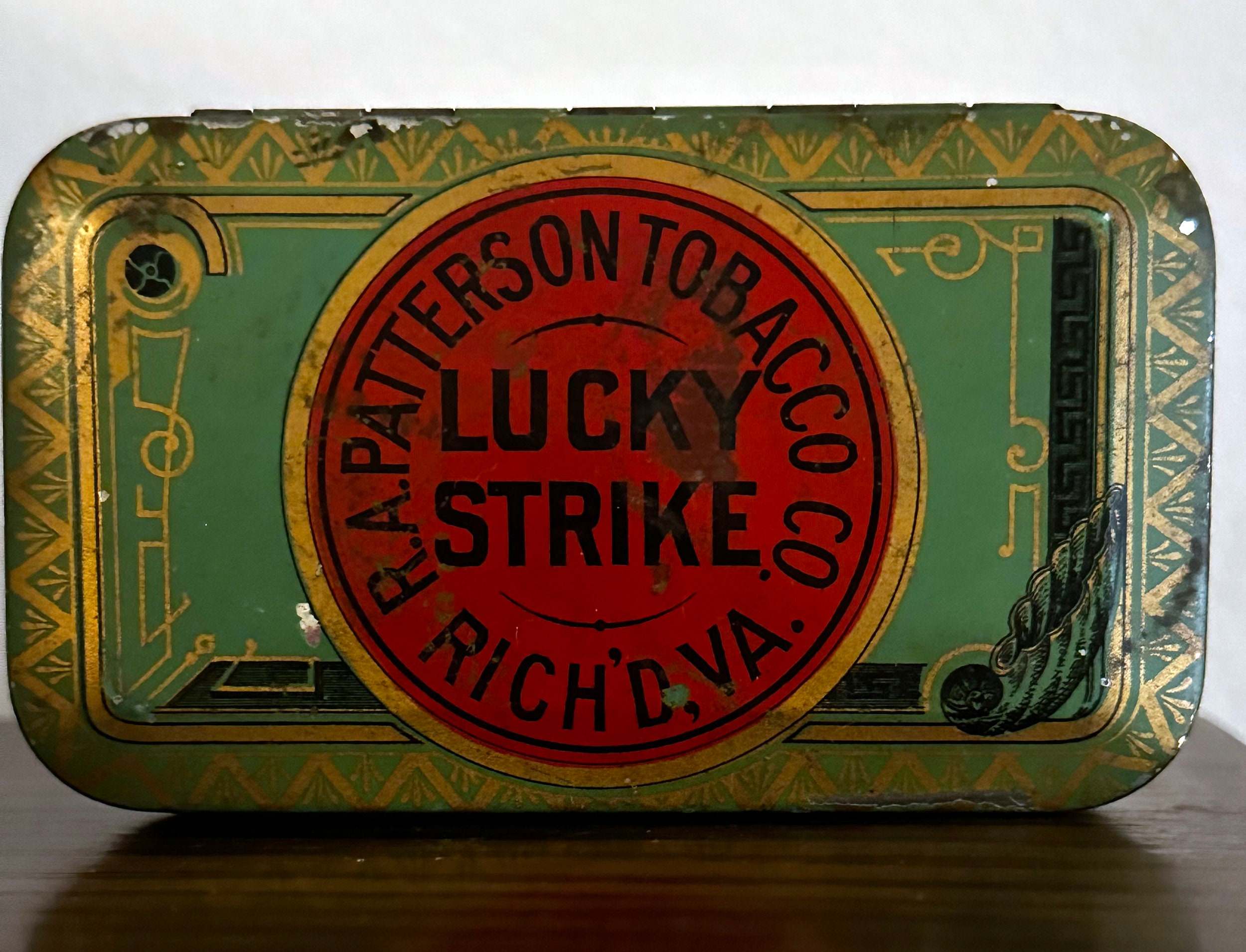 Early 1900s Lucky Strike Cigarette Tin, R.A. Patterson Tobacco, Rich'd ...
