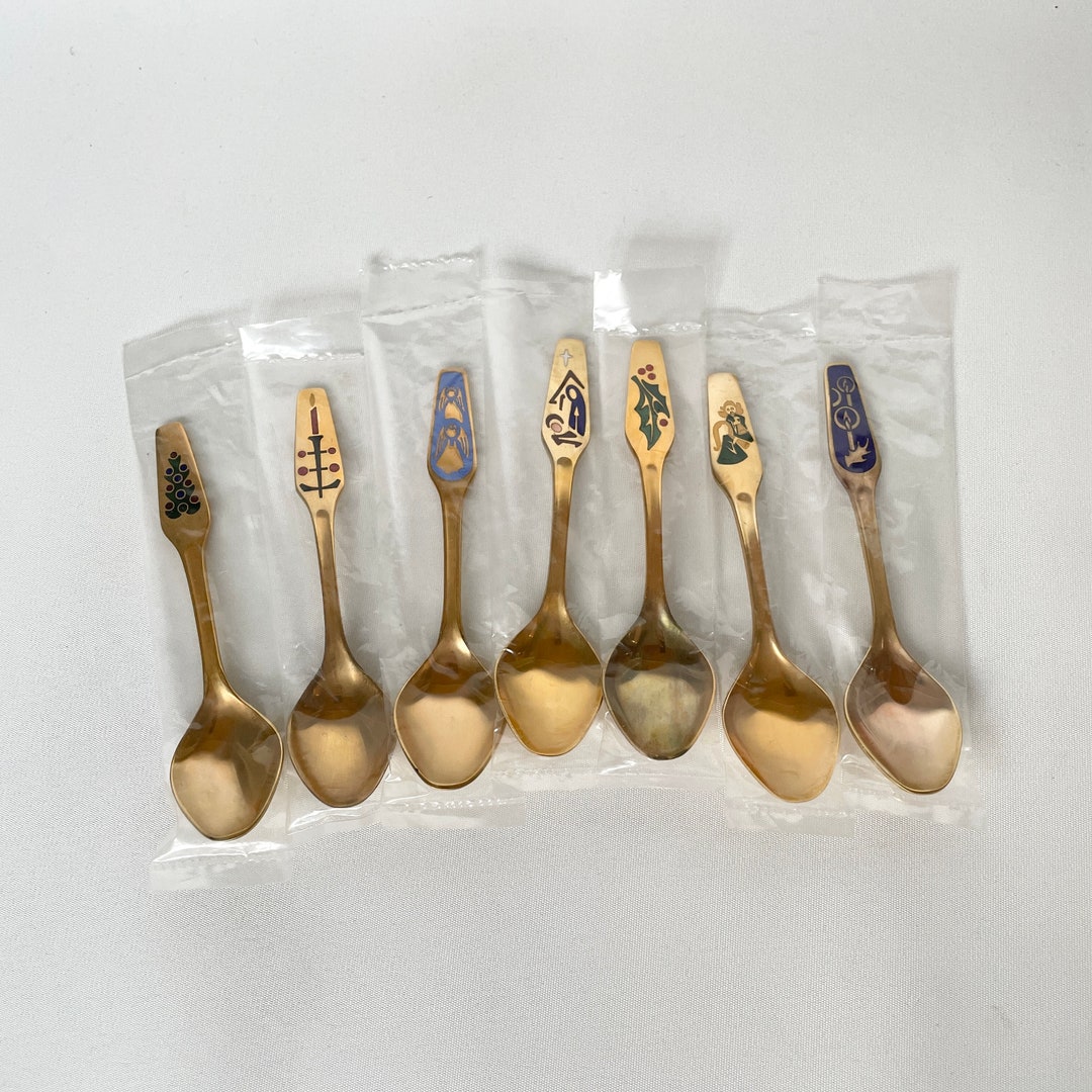 Enamel Inlay Christmas Spoon by Meka Denmark Danish Design - Etsy