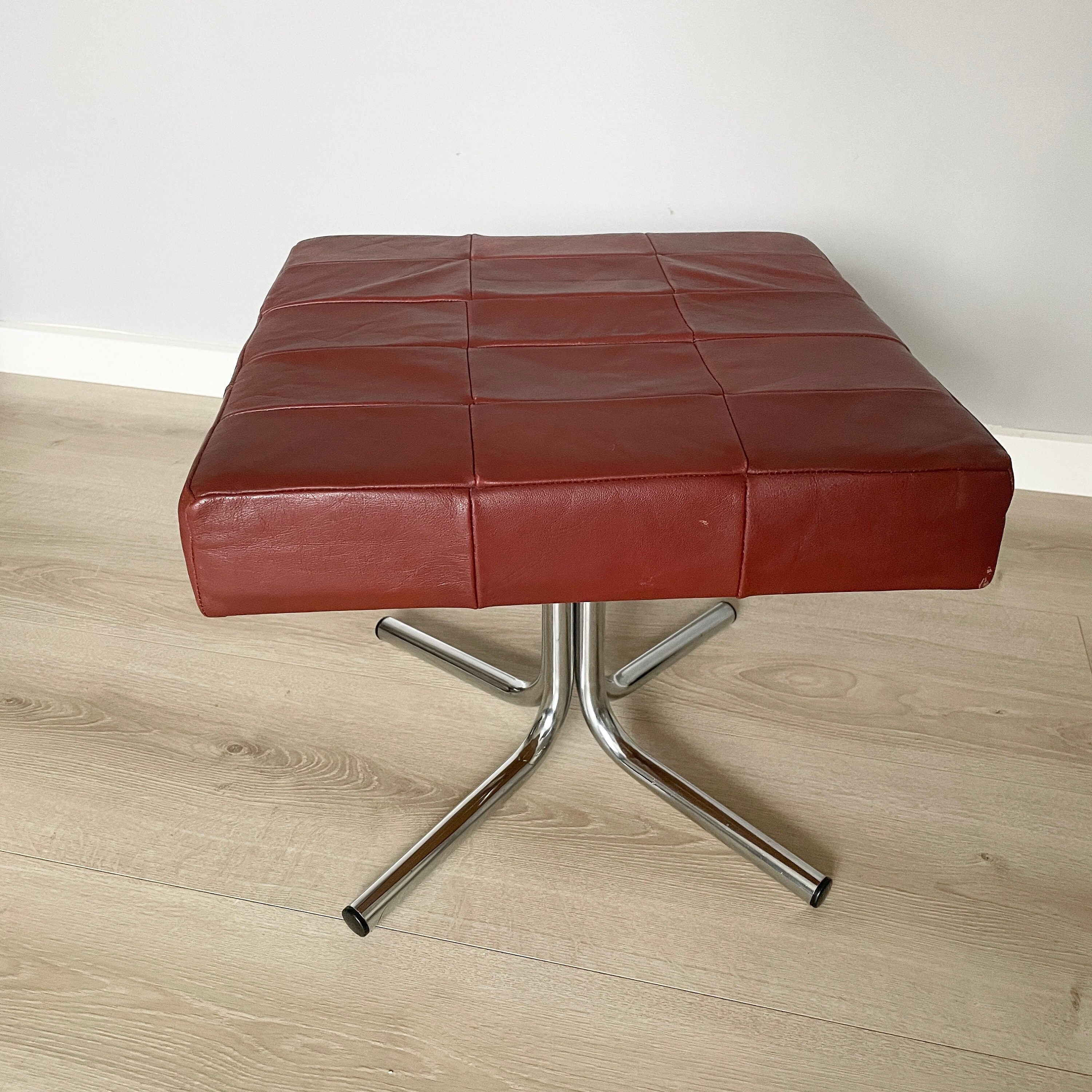 Chrome Accent Foot Stool