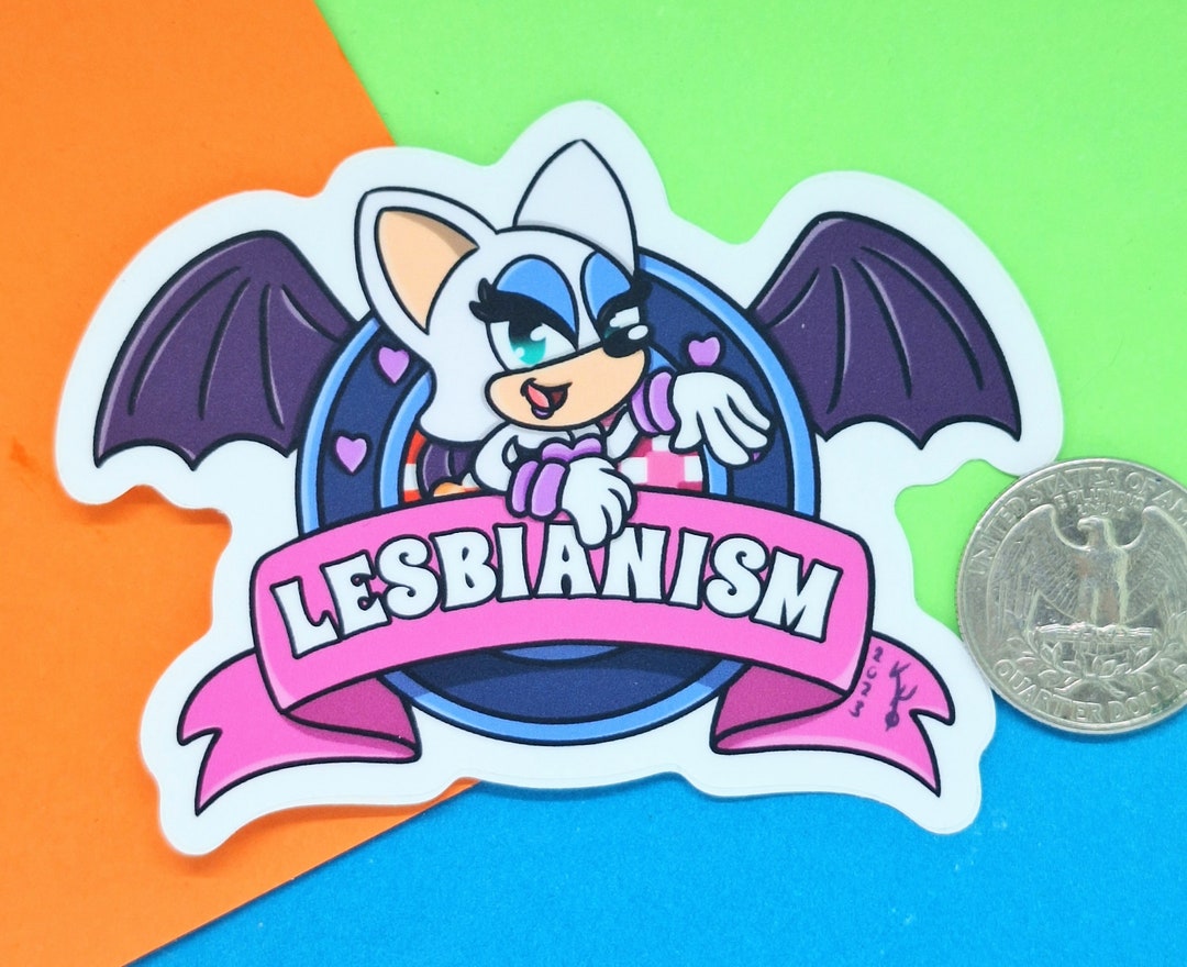 Lesbianism Rouge UV Proof Vinyl Sticker White Bat Lesbian Pride Vinyl ...