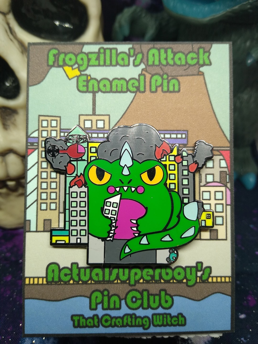 Frogzilla Attack's Frog Hard Enamel Pin - Etsy