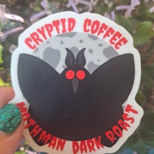 Cryptid Coffee Mothman Dark Roast Sticker - Etsy