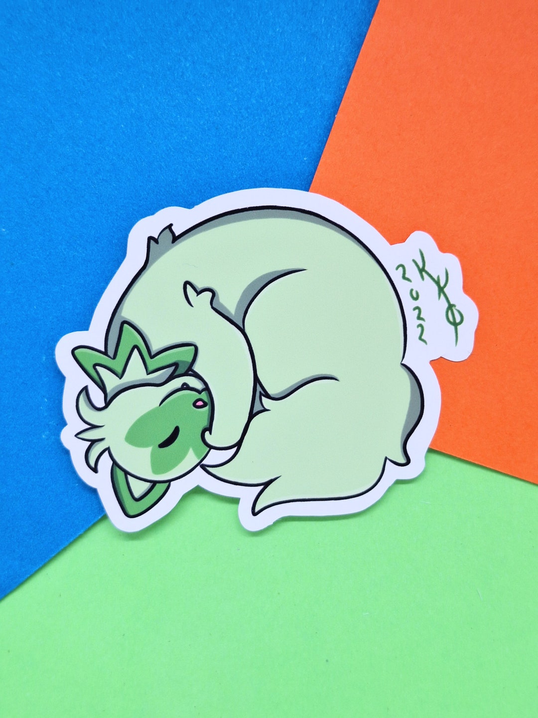 Sleeping Sprigatito Sticker Weed Cat Pokemon Sticker - Etsy