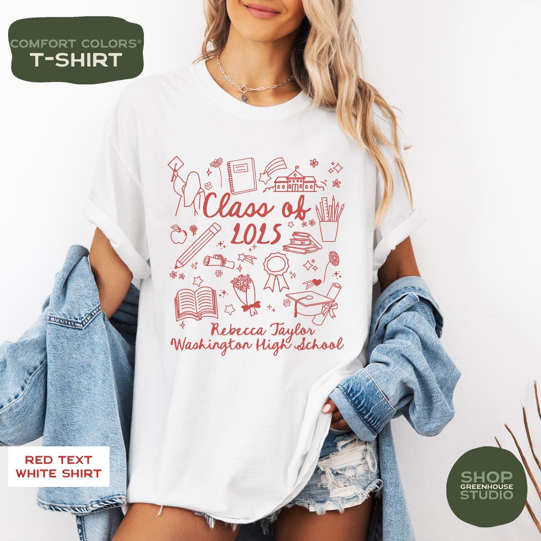 Whimsical Class of 2025 T-shirt, Comfort Colors® Graduation Shirt, High ...