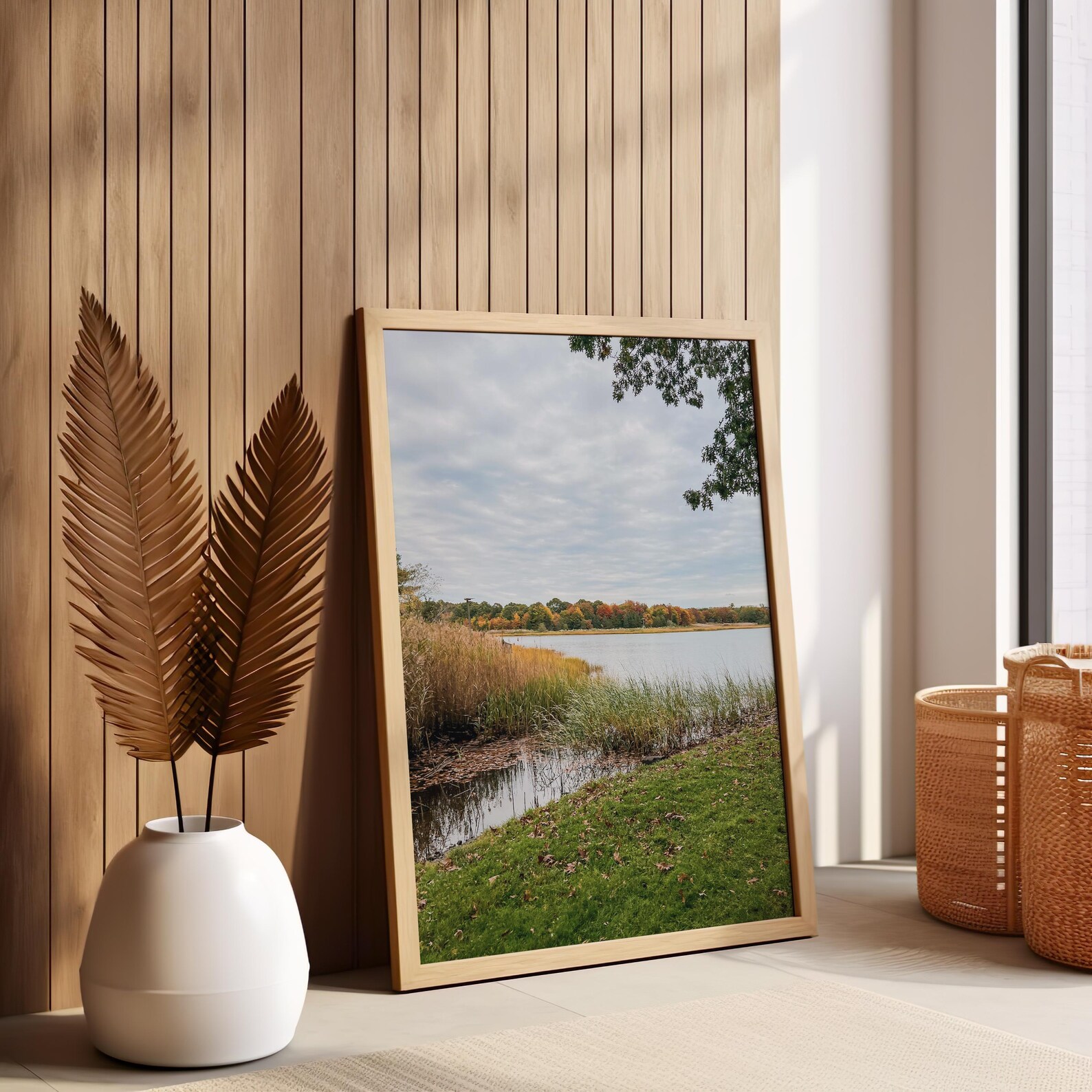 Autumn Tree Line Across Coles River Massachusetts Photograph Fall ...