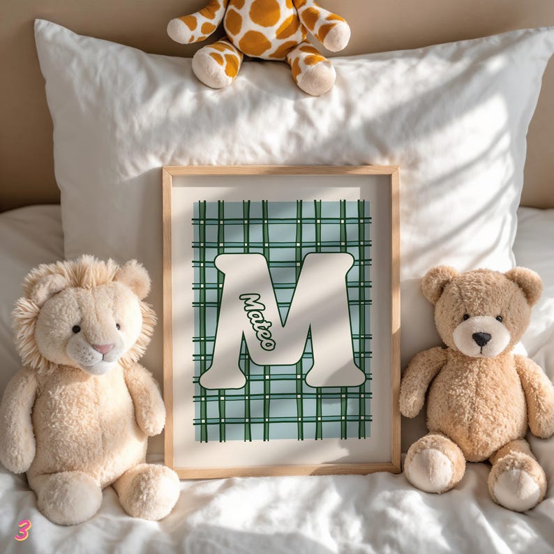 Custom Initial and Name Printable Wall Art | Baby Boy Nursery Decor ...
