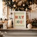 Holly Jolly Christmas Printable Wall Art With Checkerboard Pattern ...