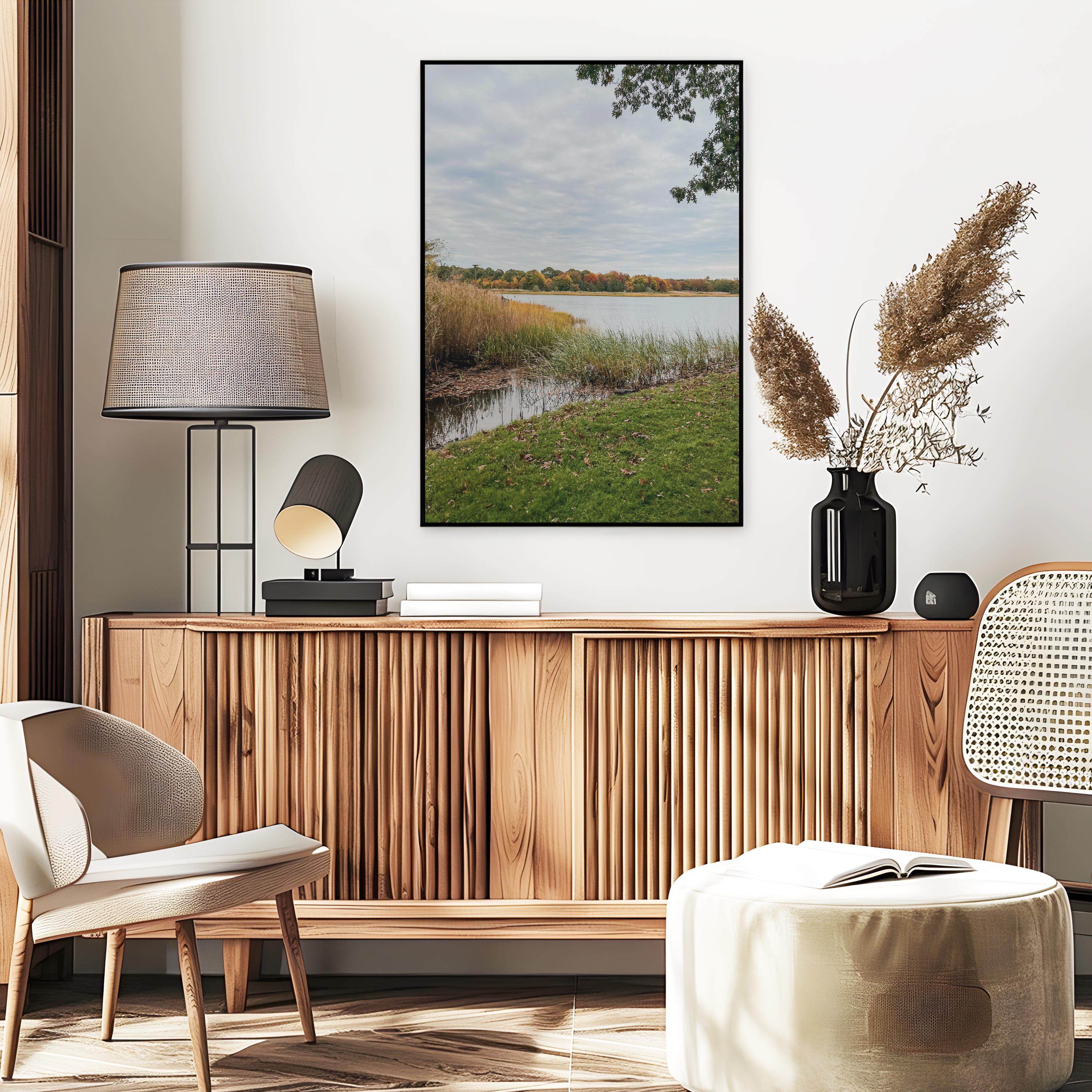 Autumn Tree Line Across Coles River Massachusetts Photograph Fall ...