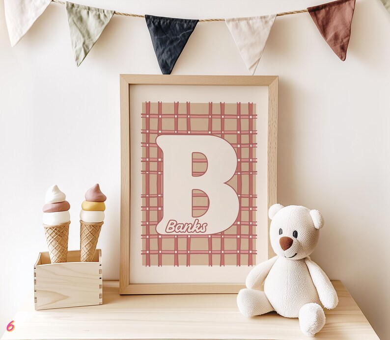 Custom Initial and Name Printable Wall Art | Baby Boy Nursery Decor ...