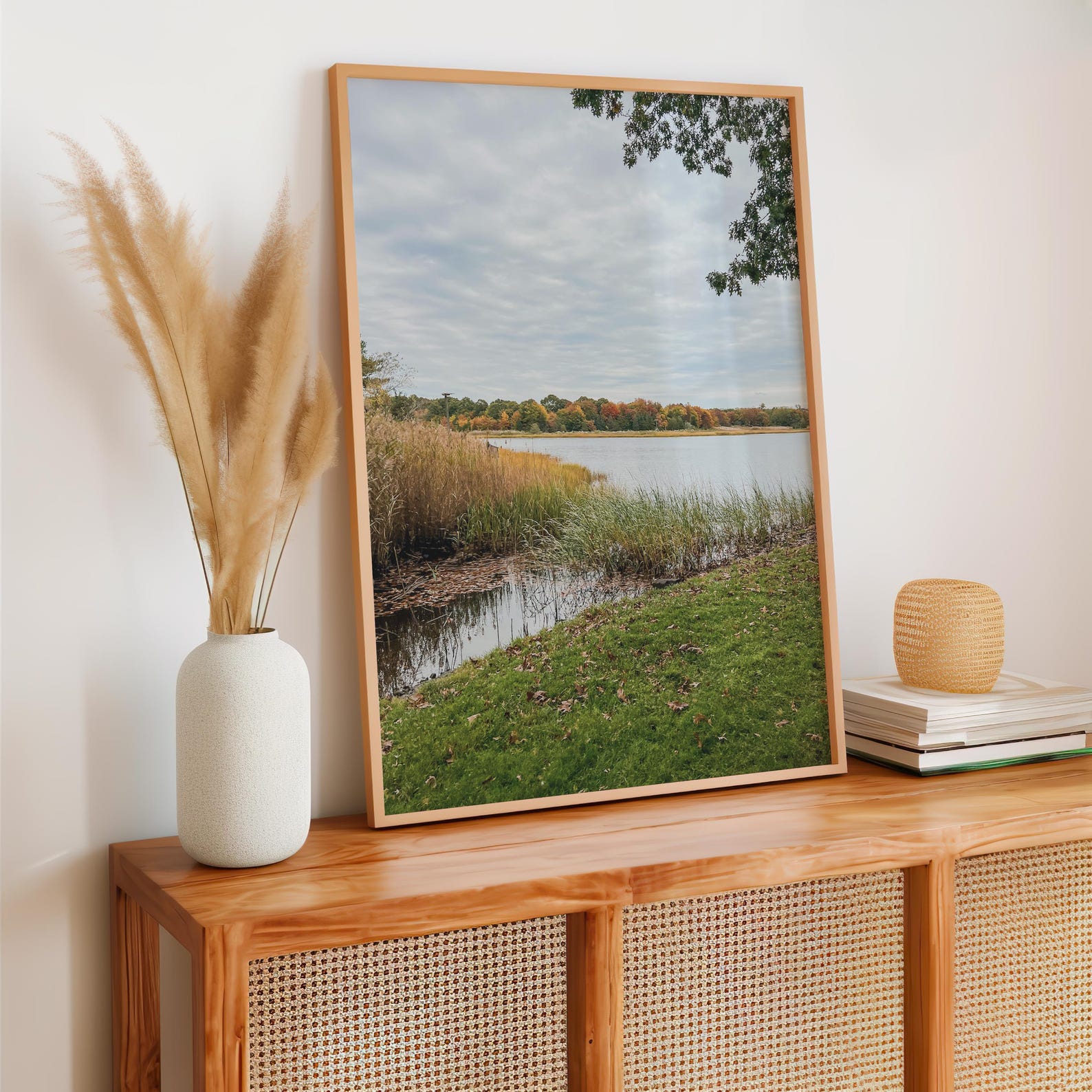 Autumn Tree Line Across Coles River Massachusetts Photograph Fall ...